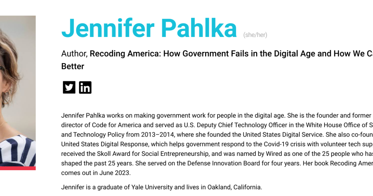 Book Club: Recoding America by Jennifer Pahlka | Code for Canada