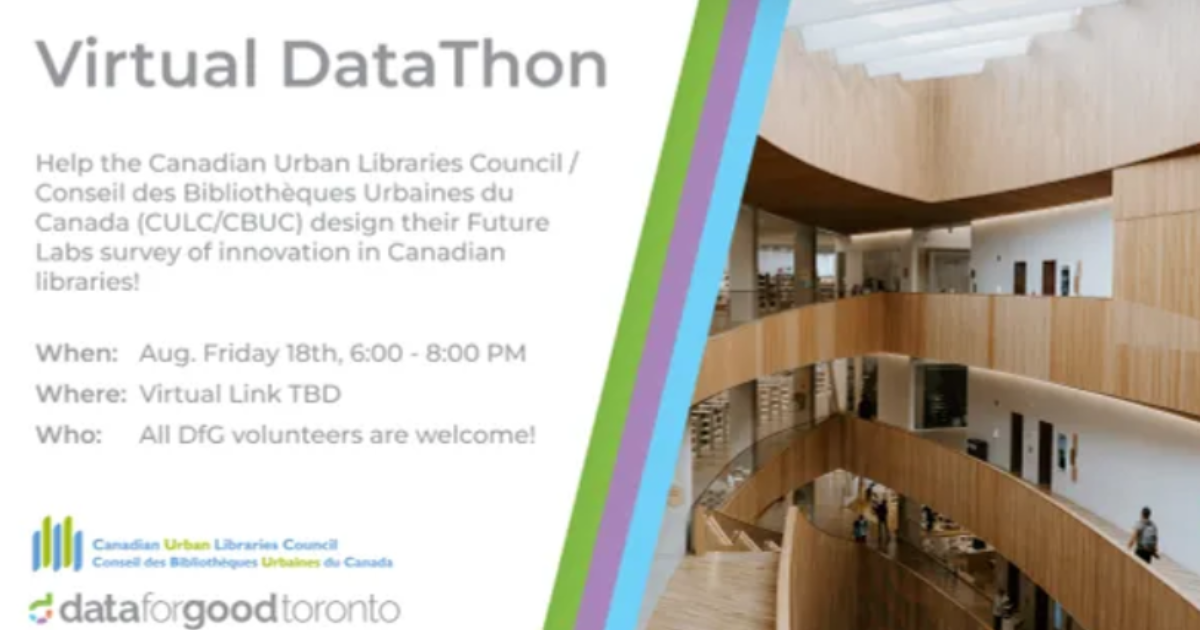 Data for Good YYZ: Canadian Urban Libraries Council… | Code for Canada